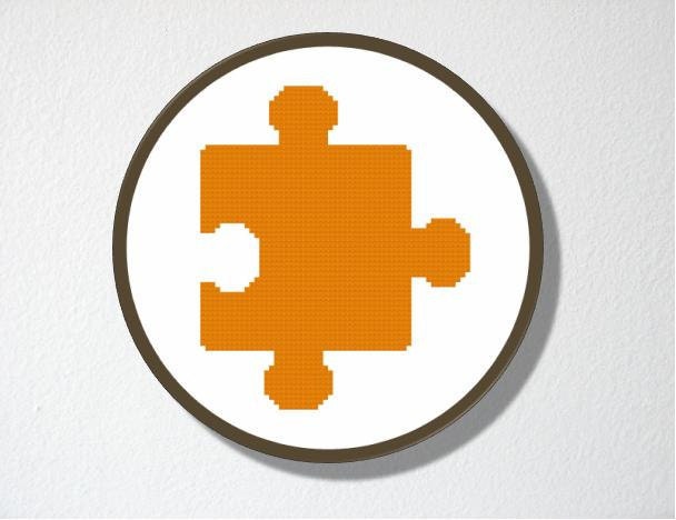 Counted Cross stitch Pattern PDF. Instant download. Puzzle | Etsy