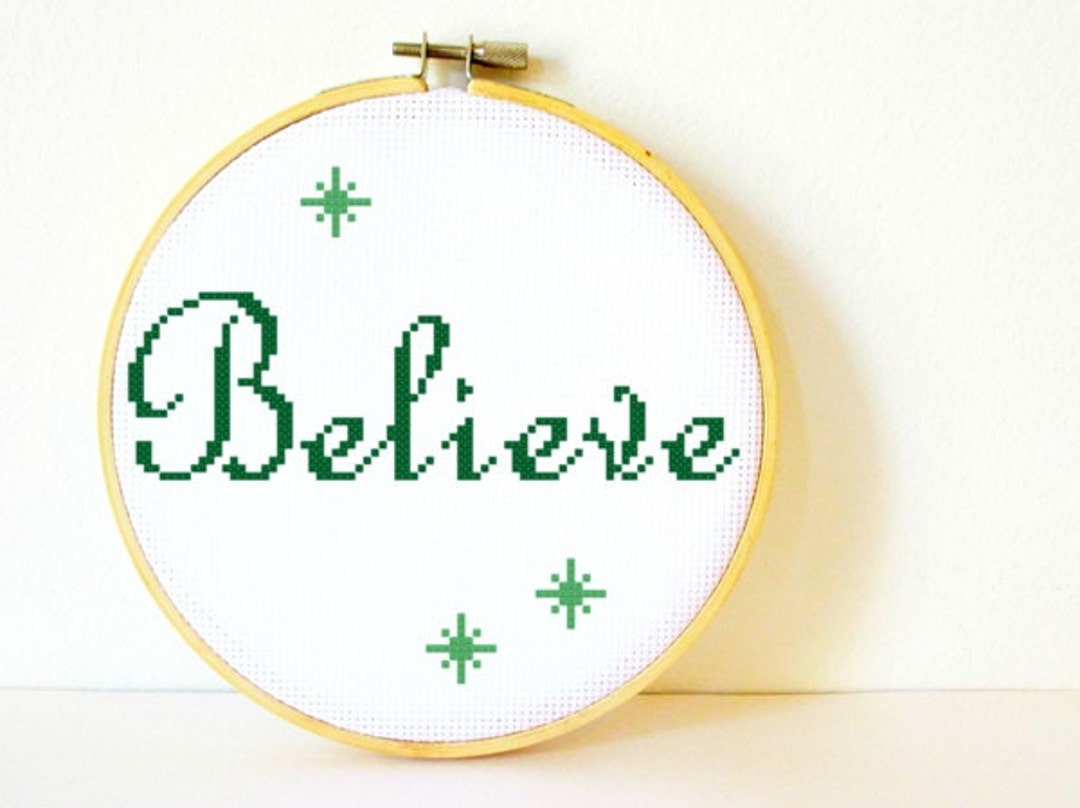 Counted Cross Stitch Pattern PDF. Instant Download. Believe. Includes ...