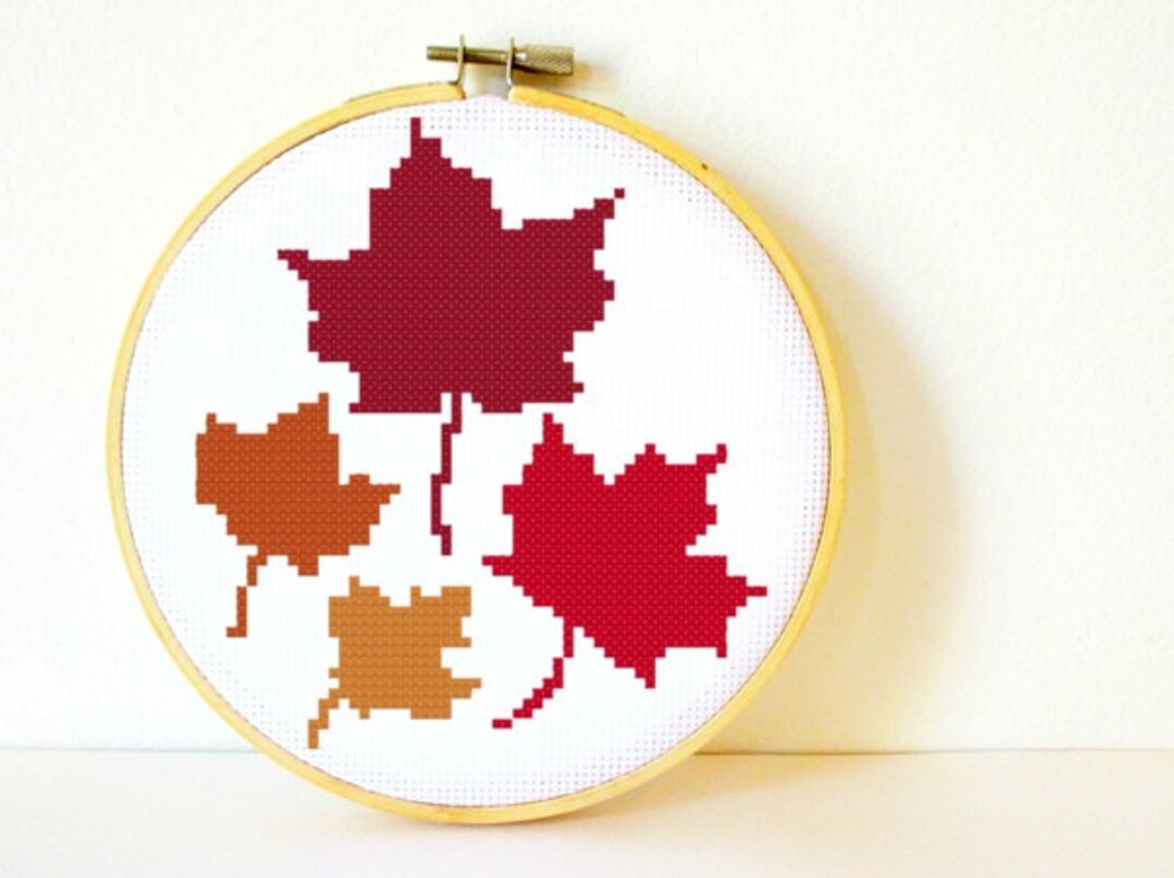 Counted Cross Stitch Pattern PDF. Instant Download. Maple Leaves ...