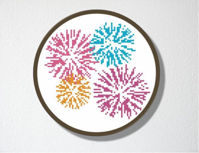Counted Cross Stitch Pattern PDF. Instant Download. Fireworks. - Etsy