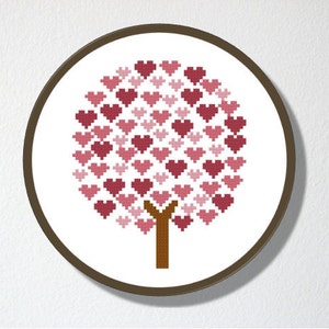 Counted Cross Stitch Pattern PDF. Instant Download. Tree of Hearts ...