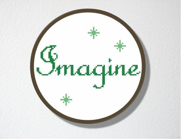 Counted Cross Stitch Pattern PDF. Instant Download. Imagine. - Etsy Canada