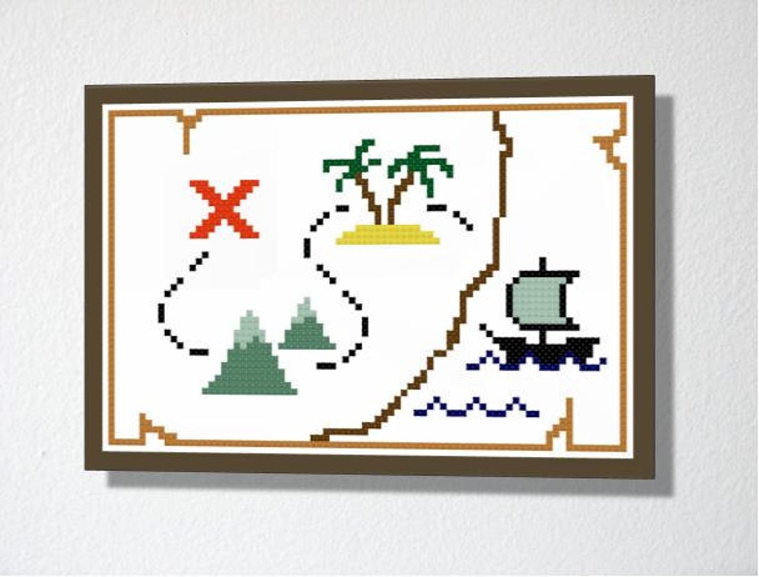 Treasure Map. Counted Cross Stitch Pattern PDF. Instant Download ...