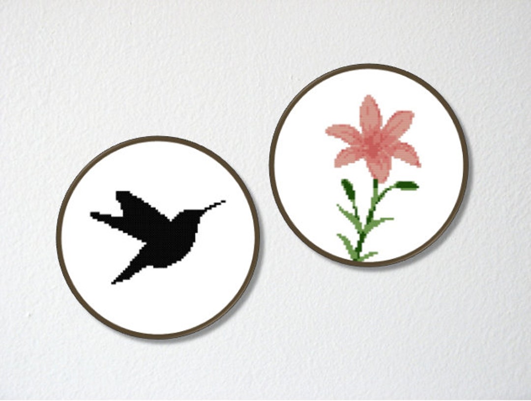 Counted Cross Stitch Pattern PDF. Instant Download. Hummingbird and ...