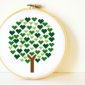 Counted Cross Stitch Pattern PDF. Instant Download. Tree of Hearts ...