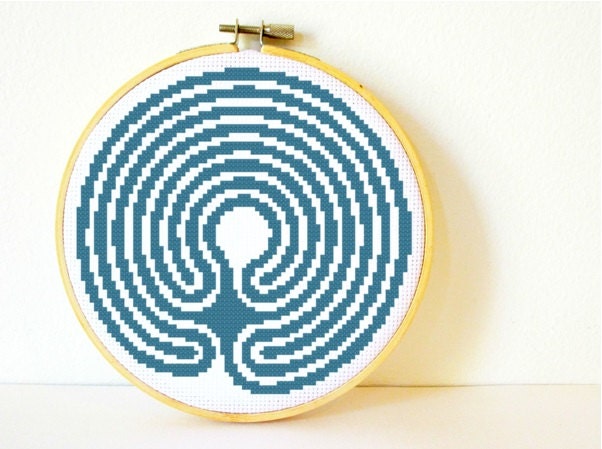 Counted Cross Stitch Pattern PDF. Instant Download. Labyrinth. - Etsy