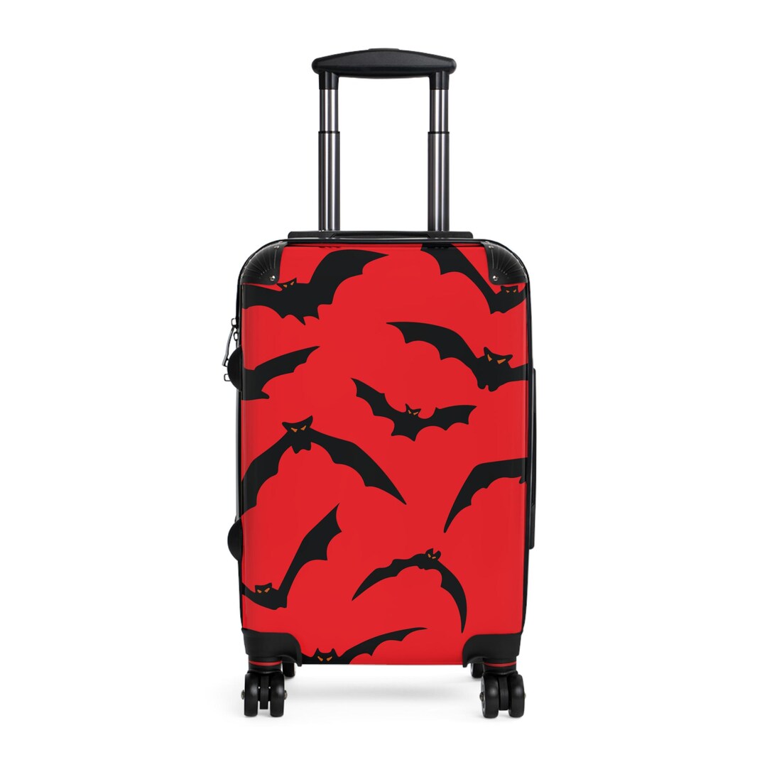 Bat Print Suitcase: Spooky Halloween Travel Luggage - Etsy