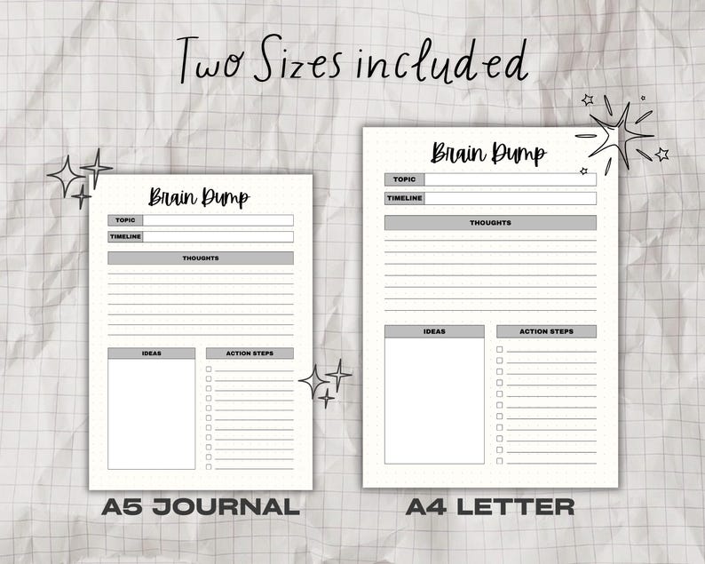 Brain Dump Printable Template Brainstorming Journal Idea Organizer Mind ...