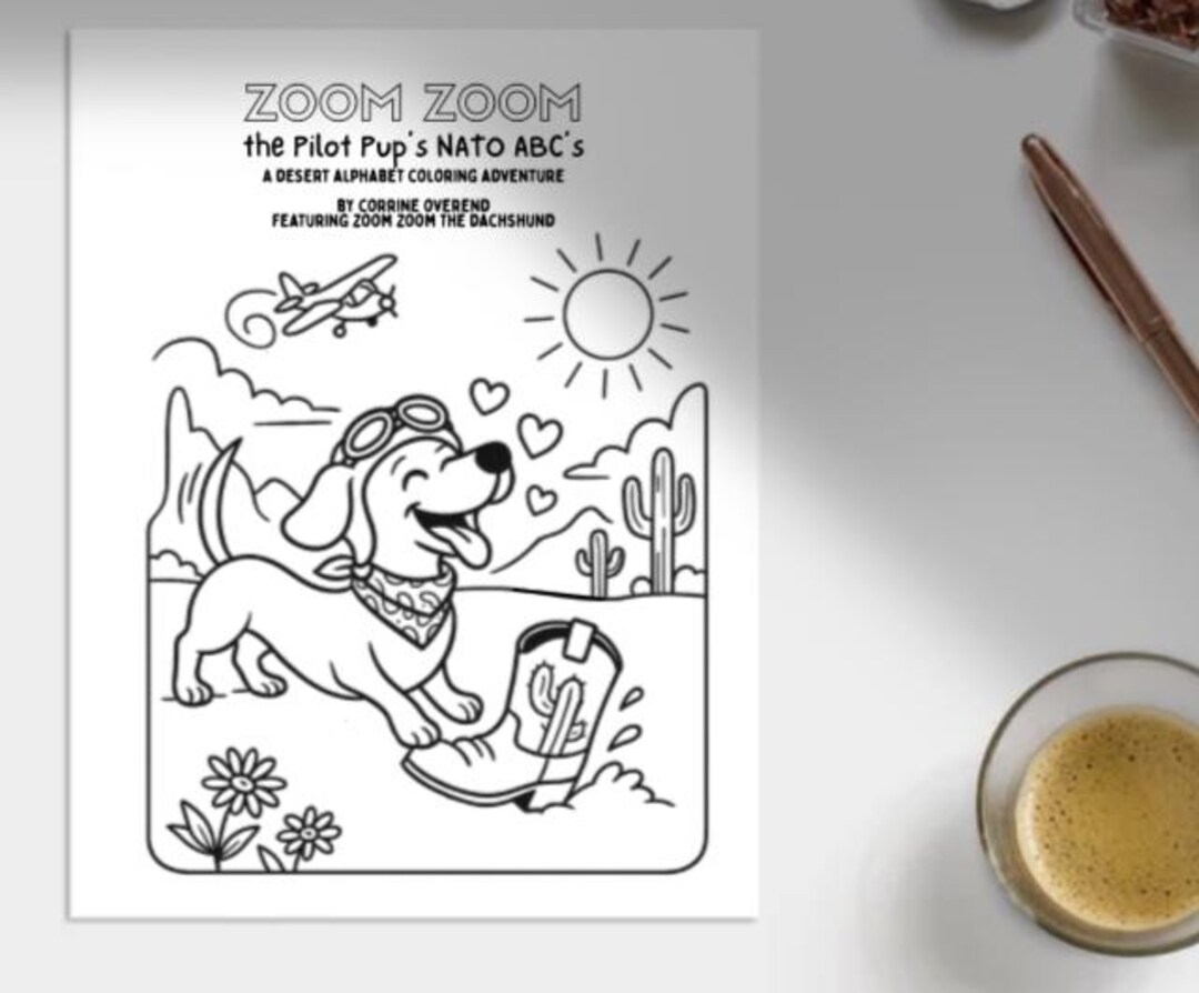 Zoom Zoom the Pilot Pup's NATO Abc's- A Desert Alphabet Coloring ...