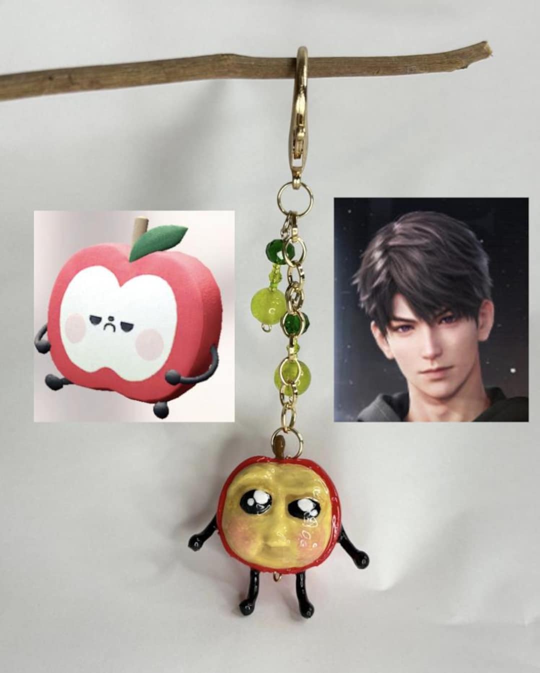 Caleb Apple Merch - Smirky Apple Figurine Keychain - Love and Deepspace ...