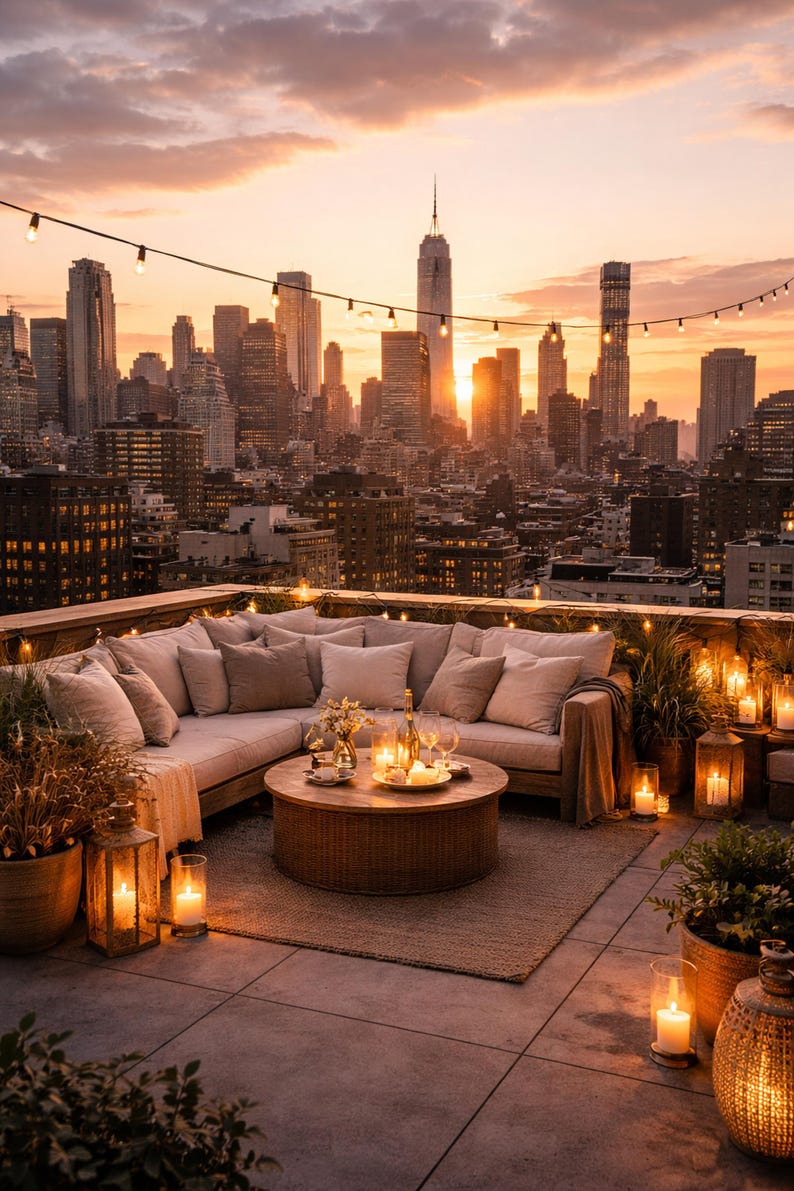 Trendy City View Sunset Print – Coastal Vacation Art (digital Download ...