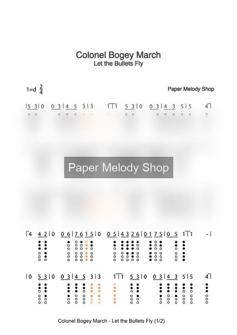 Colonel Bogey March Tin Whistle Sheet Music: Let the Bullets Fly ...