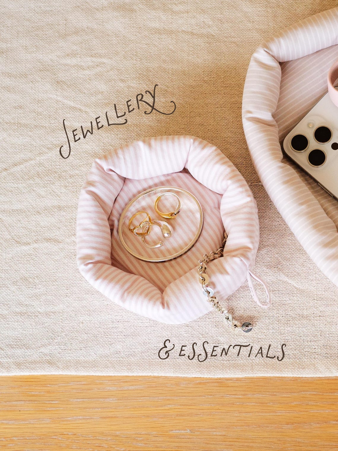 Puffy Makeup & Jewellery Organiser | Small Cotton Vanity Dish ...
