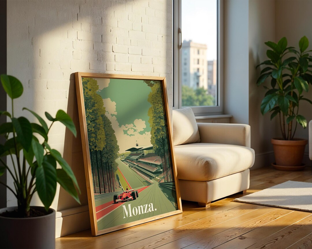 Ferrari F1 Monza Poster: Retro Italian Grand Prix Wall Art - Etsy