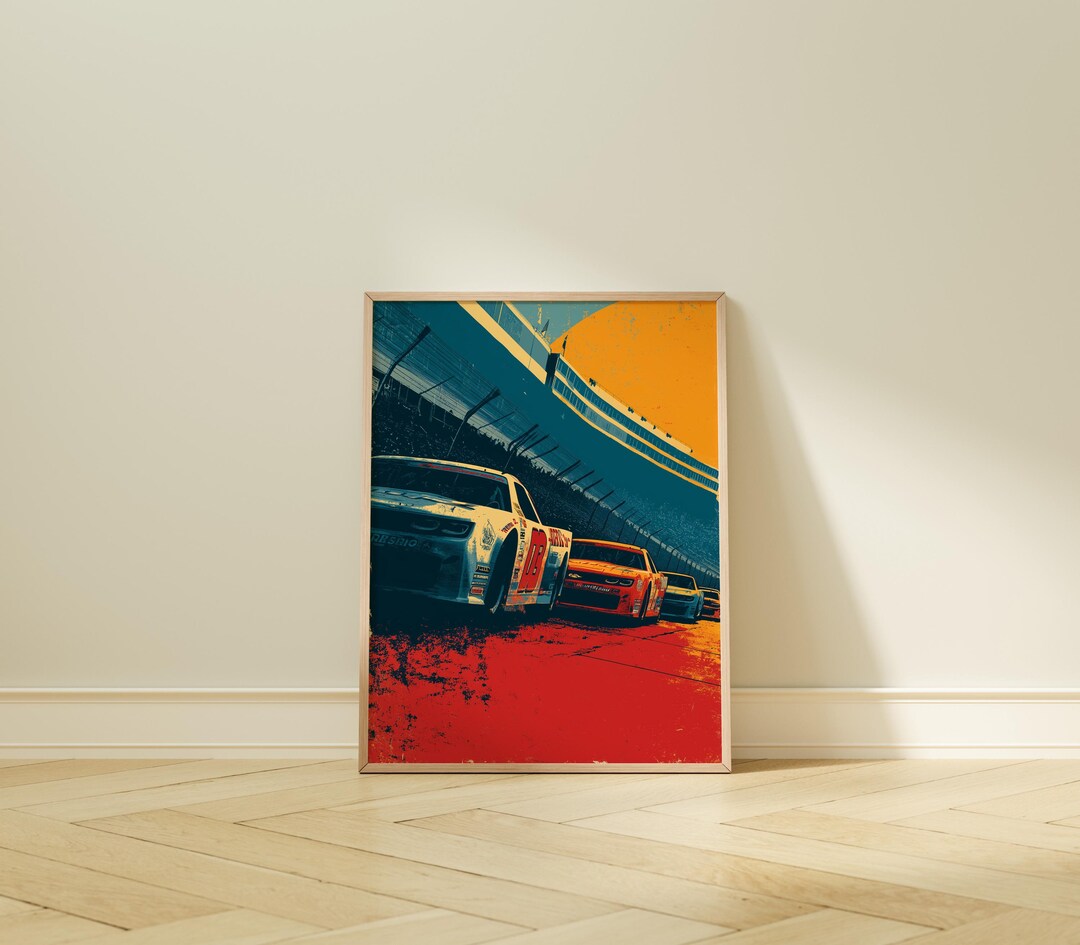 Vintage NASCAR Art Print | Retro Racing Car Poster - Etsy