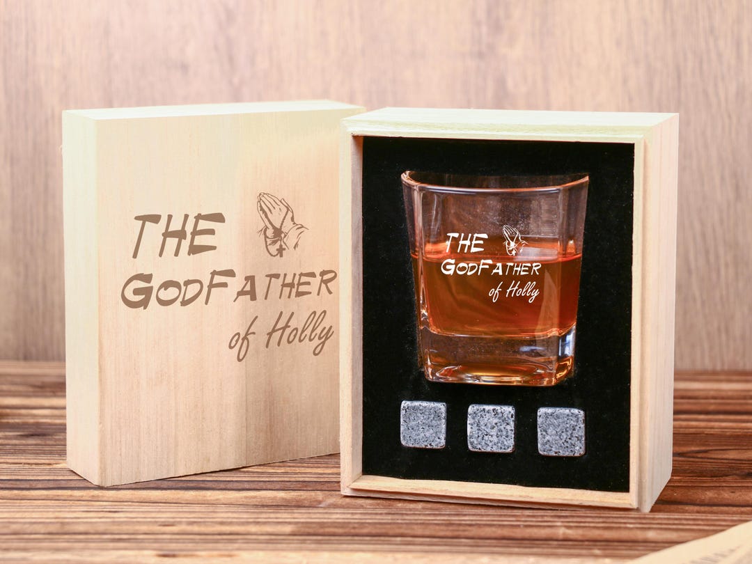 Personalized Godfather Gift on Whiskey Glass | Custom Communion Baptism ...