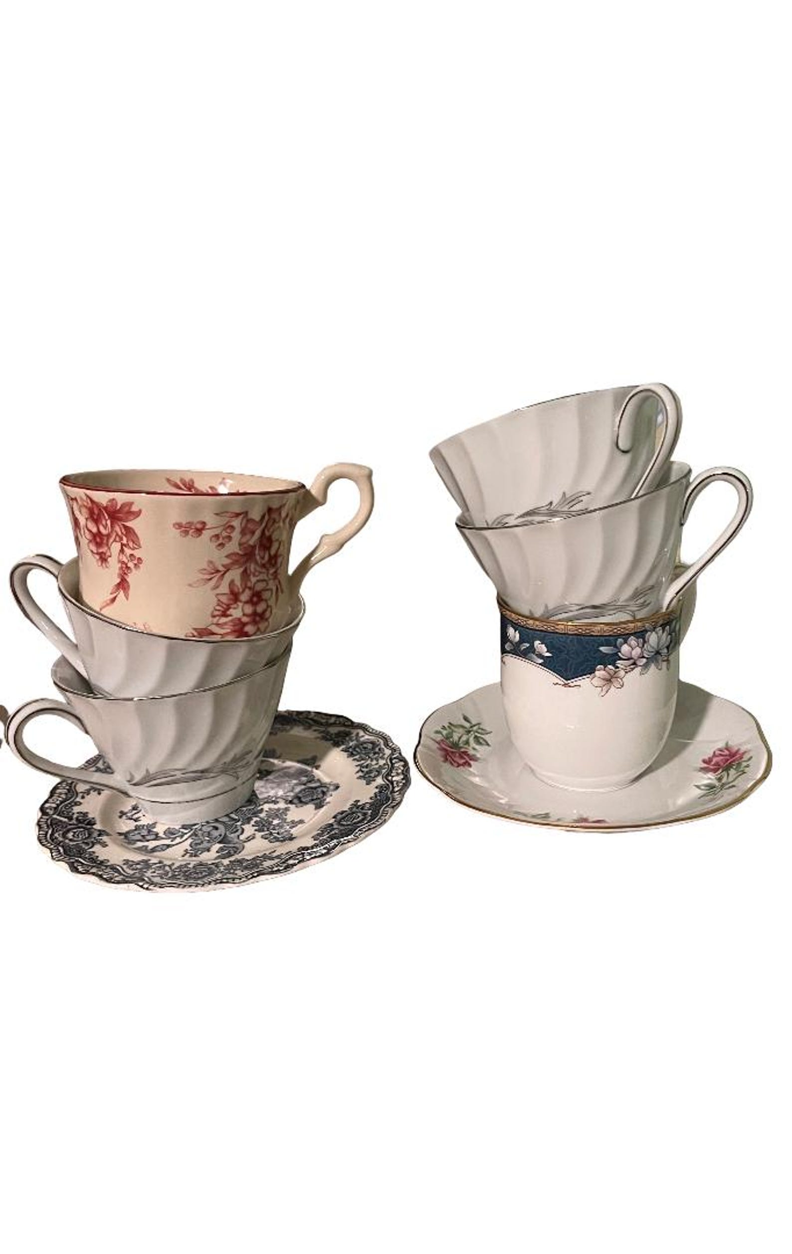 Tea Cups or Coffee Cups Mix and Match Variety With Flowers and Designs ...