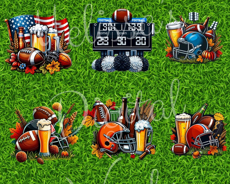 Football Beer American Flag PNG Clipart Bundle: (digital Download) - Etsy