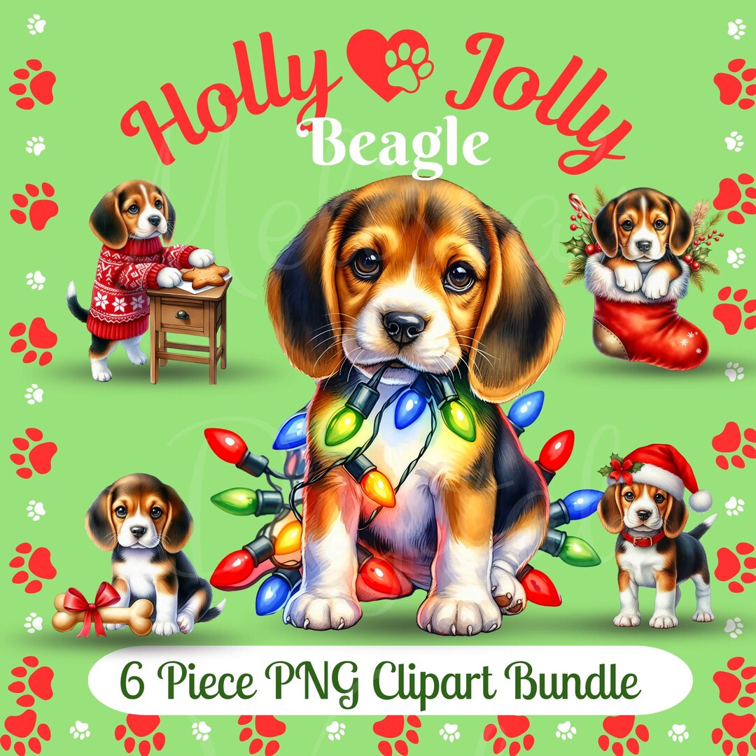 Beagle Christmas PNG Clipart Bundle| Digital Download - Etsy