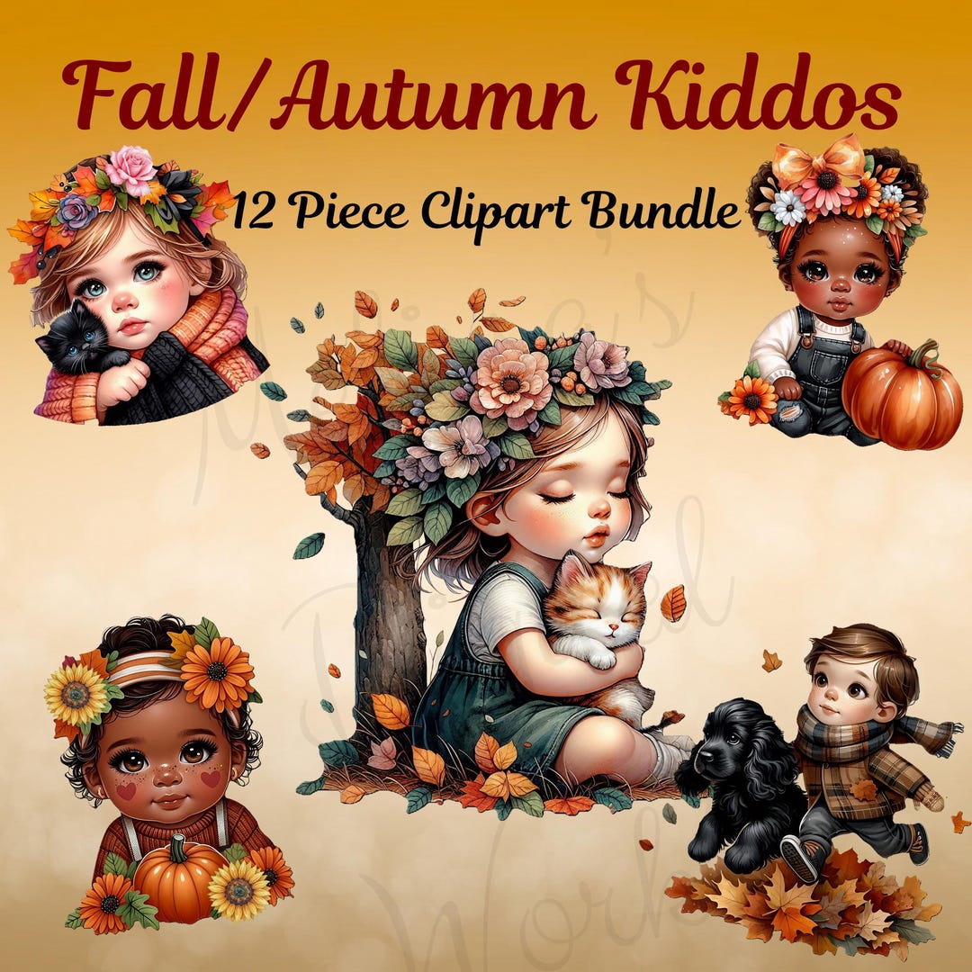 Fall Autumn Kids PNG Clipart Bundle (digital Download) - Etsy
