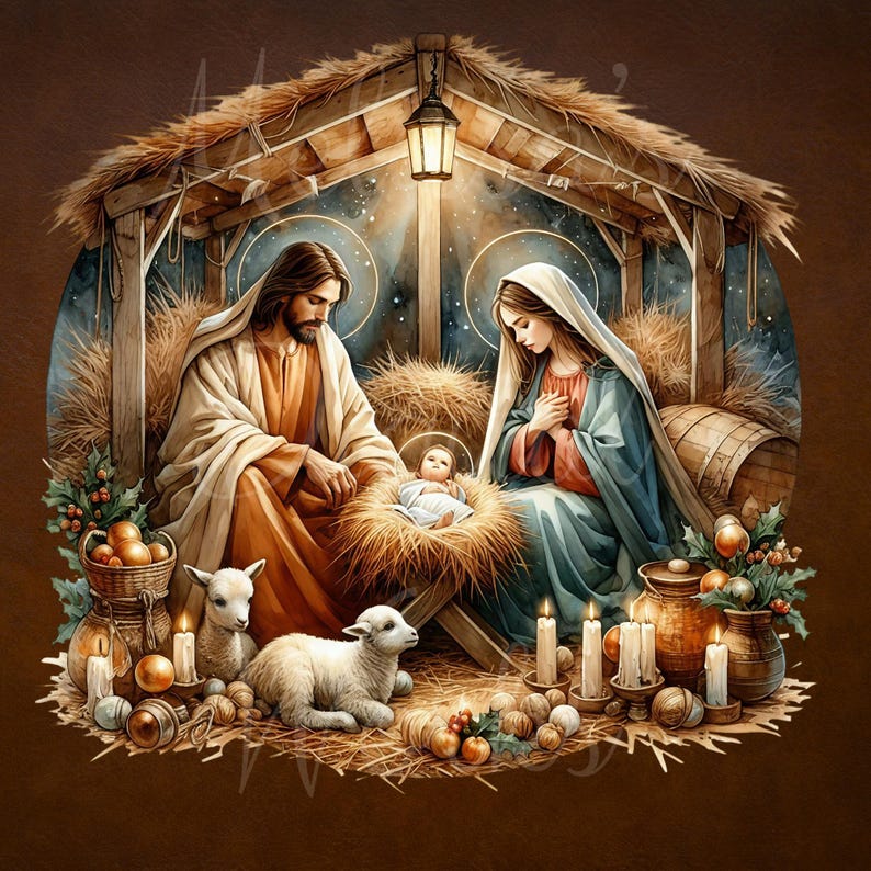 Manger Scenes 12 Piece PNG Clipart Bundle | Digital Download - Etsy