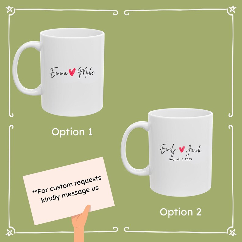 Custom Couple Name Coffee Mug | Personalized Valentine's Day Birthday ...