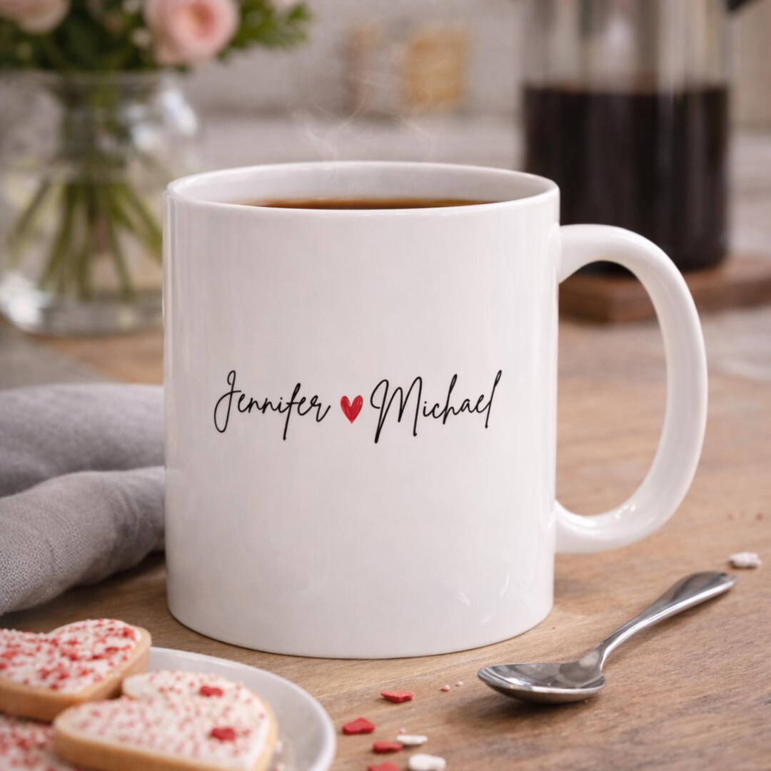 Custom Couple Name Coffee Mug | Personalized Valentine's Day Birthday ...