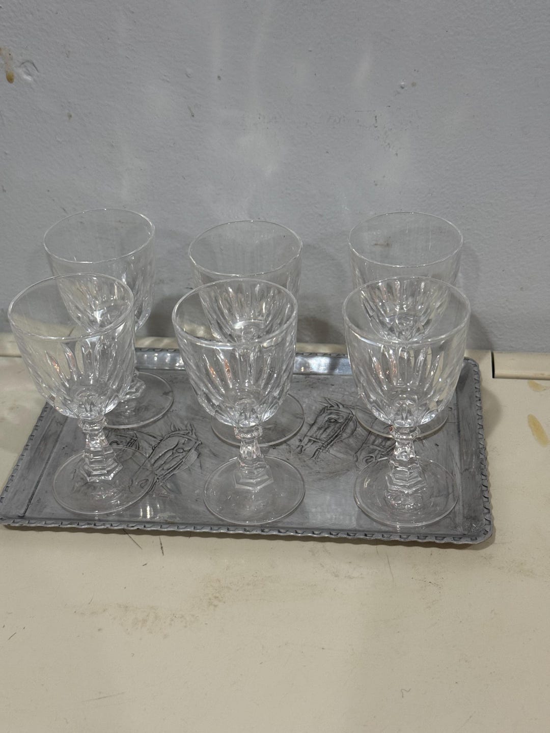 Caithness Hand Engraved Osprey Crystal Wine Glass With Tray - Etsy