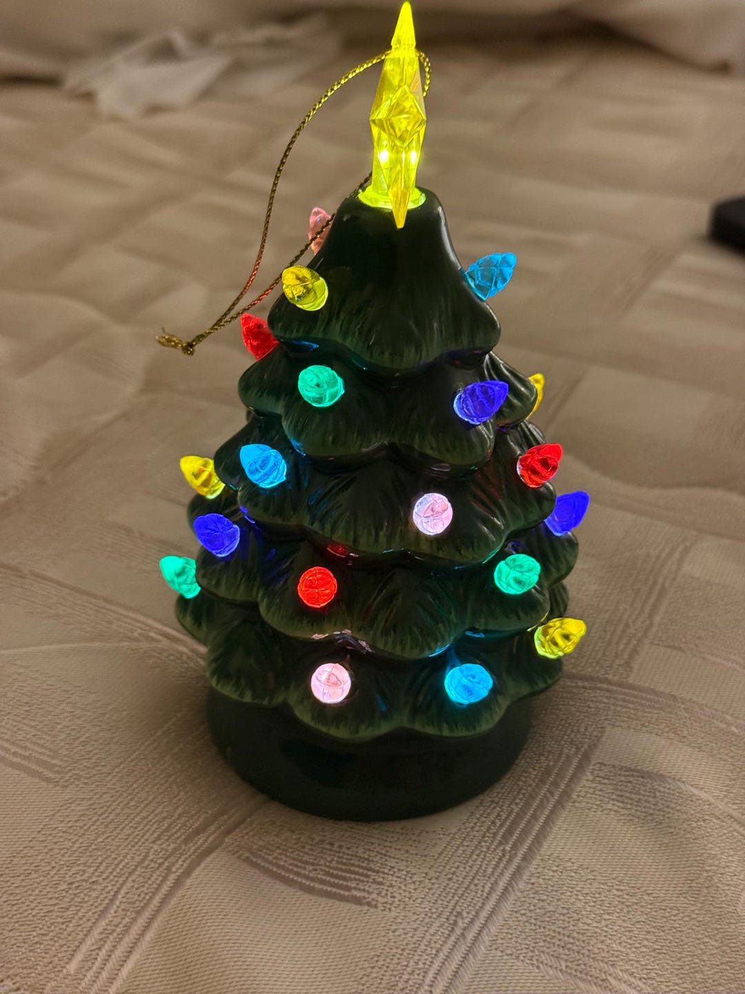 Mr Christmas Mini Lighted Ceramic Tree Ornament Figurine. Lights Up - Etsy