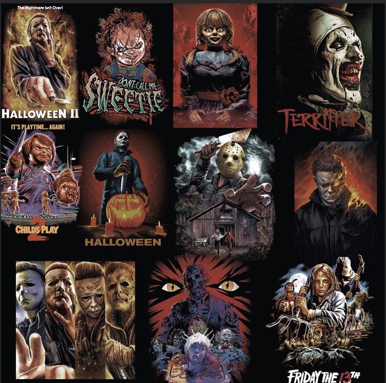 35 Horror Halftone Designs – Premium PNG Bundle | DTF/DTG Ready - Etsy