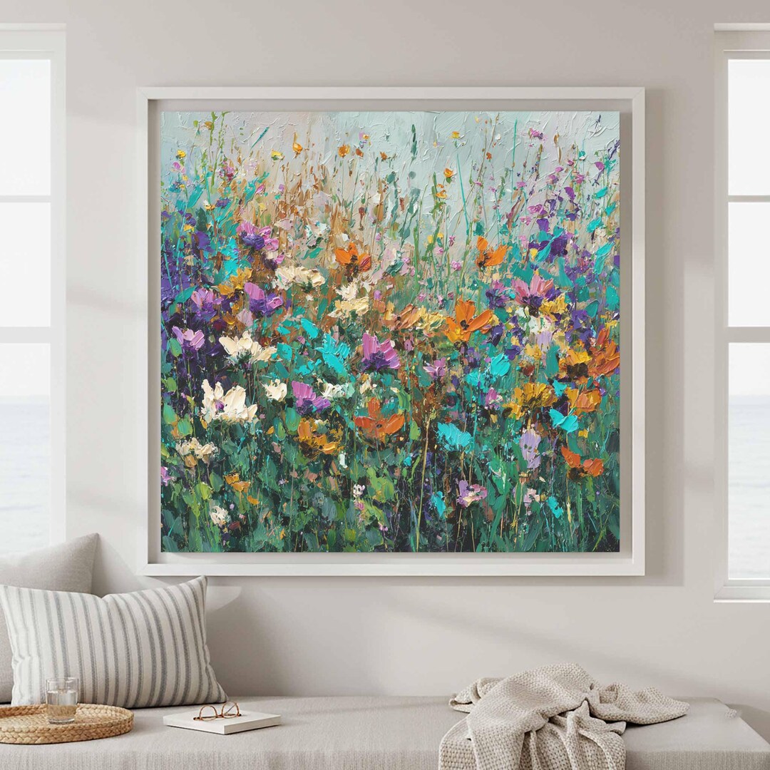 Abstract Impressionist Wildflower Canvas Wall Art Print - Etsy