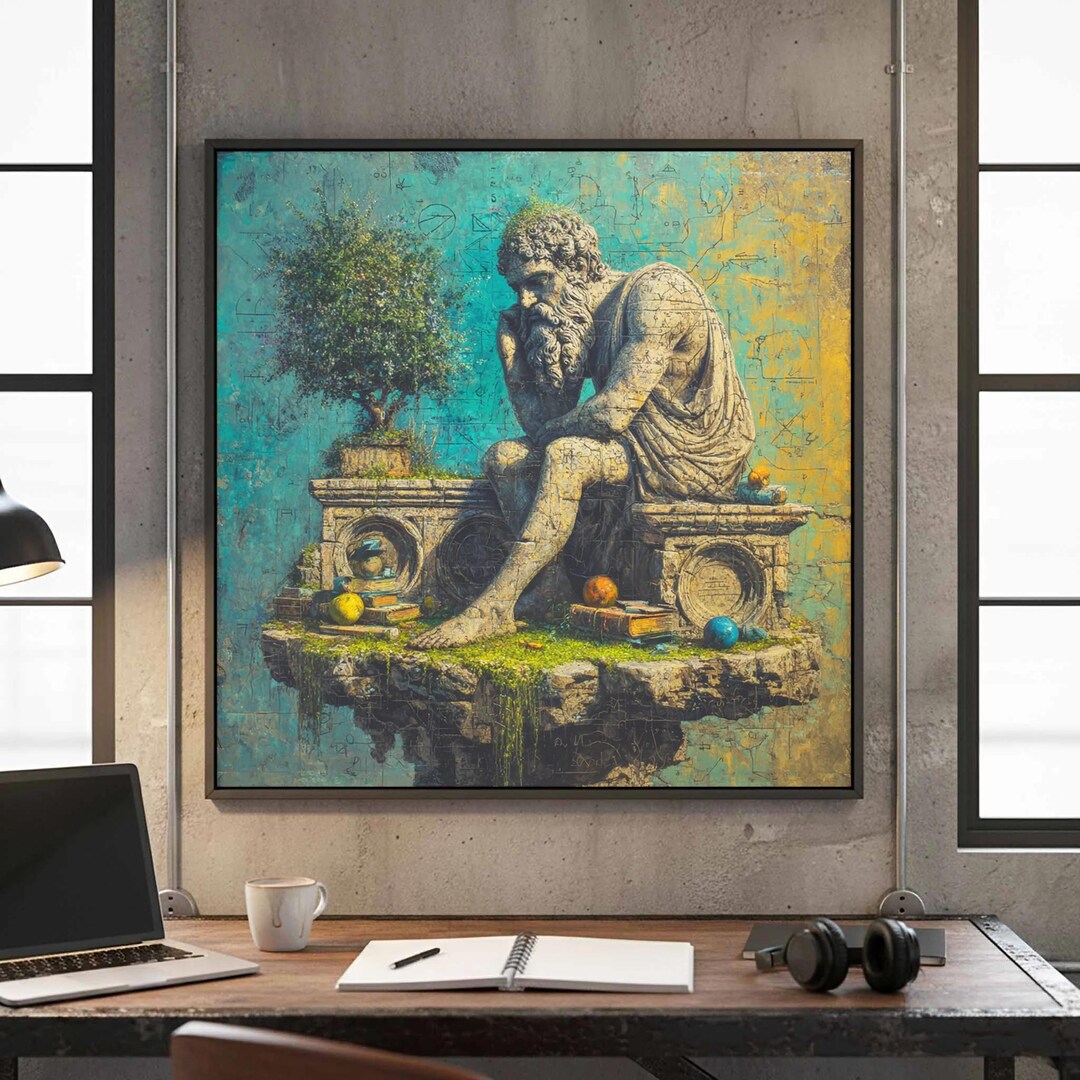 Classical Thinking Philosopher Canvas Art - Ancient Statue Print - Etsy