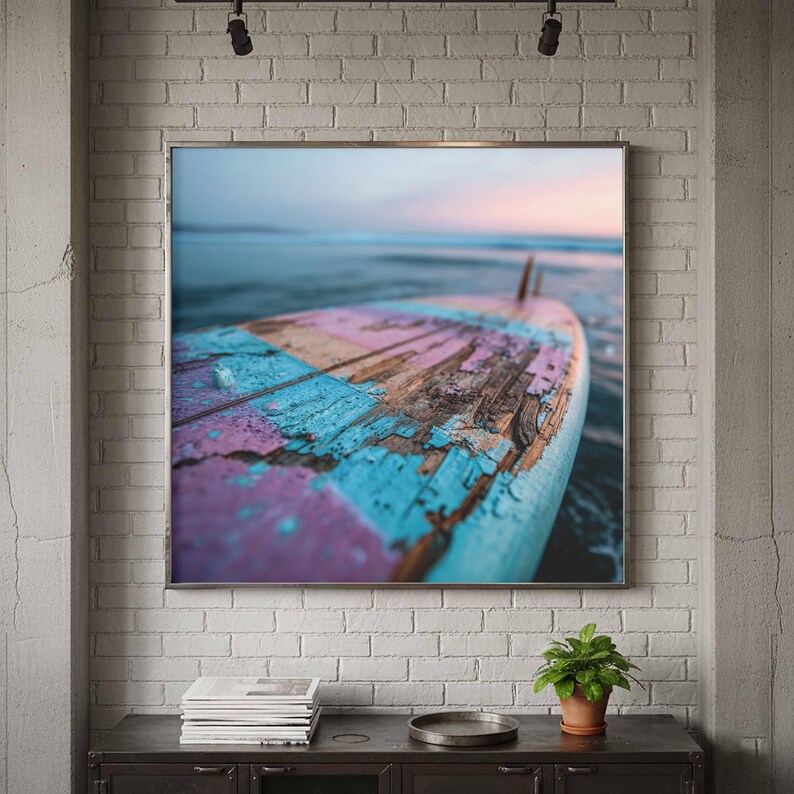 Vintage Surfboard Wall Art - Weathered Coastal Canvas Print - Etsy