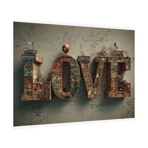 Love Letters Wall Art - Vintage Typography Canvas Print - Etsy