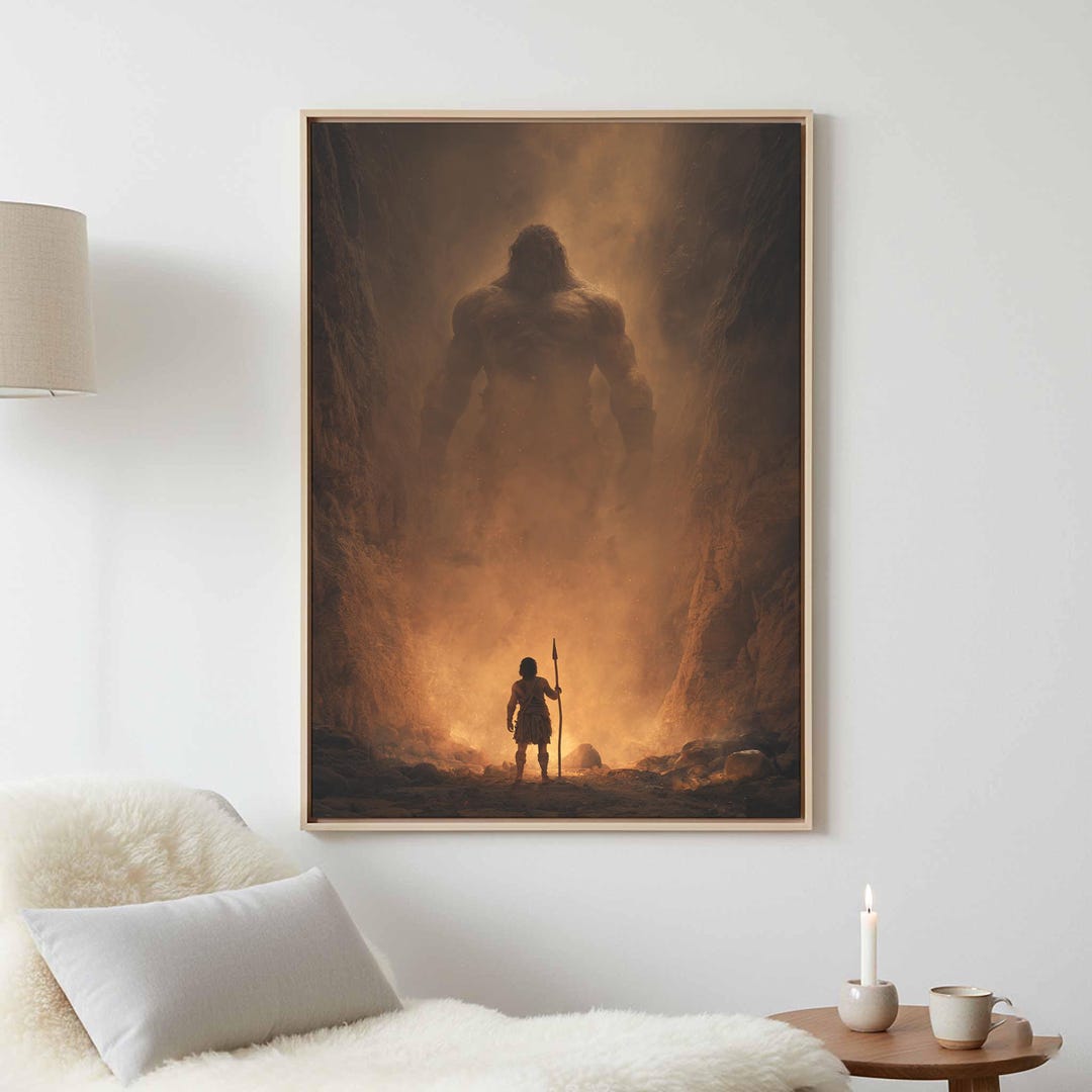 David Goliath Biblical Canvas Wall Art - Drama Epic Print - Etsy
