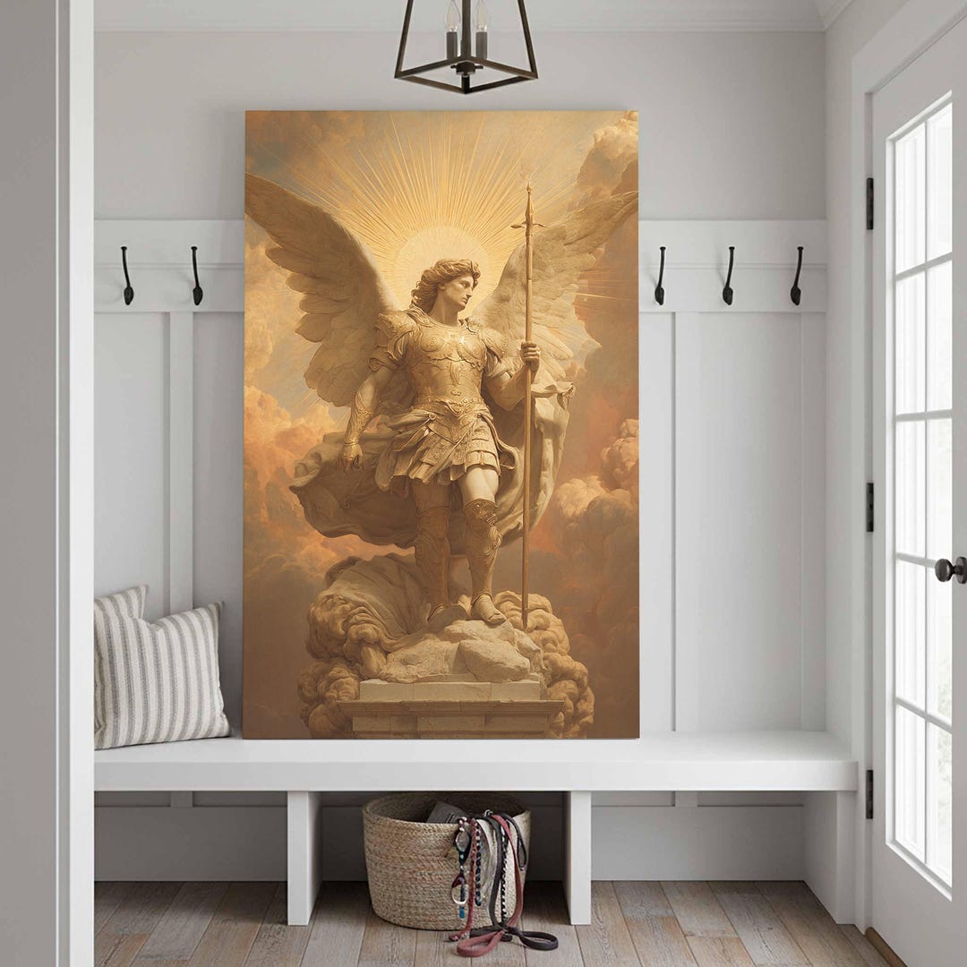 Archangel Michael Wall Art - Classical Religious Canvas Print - Etsy