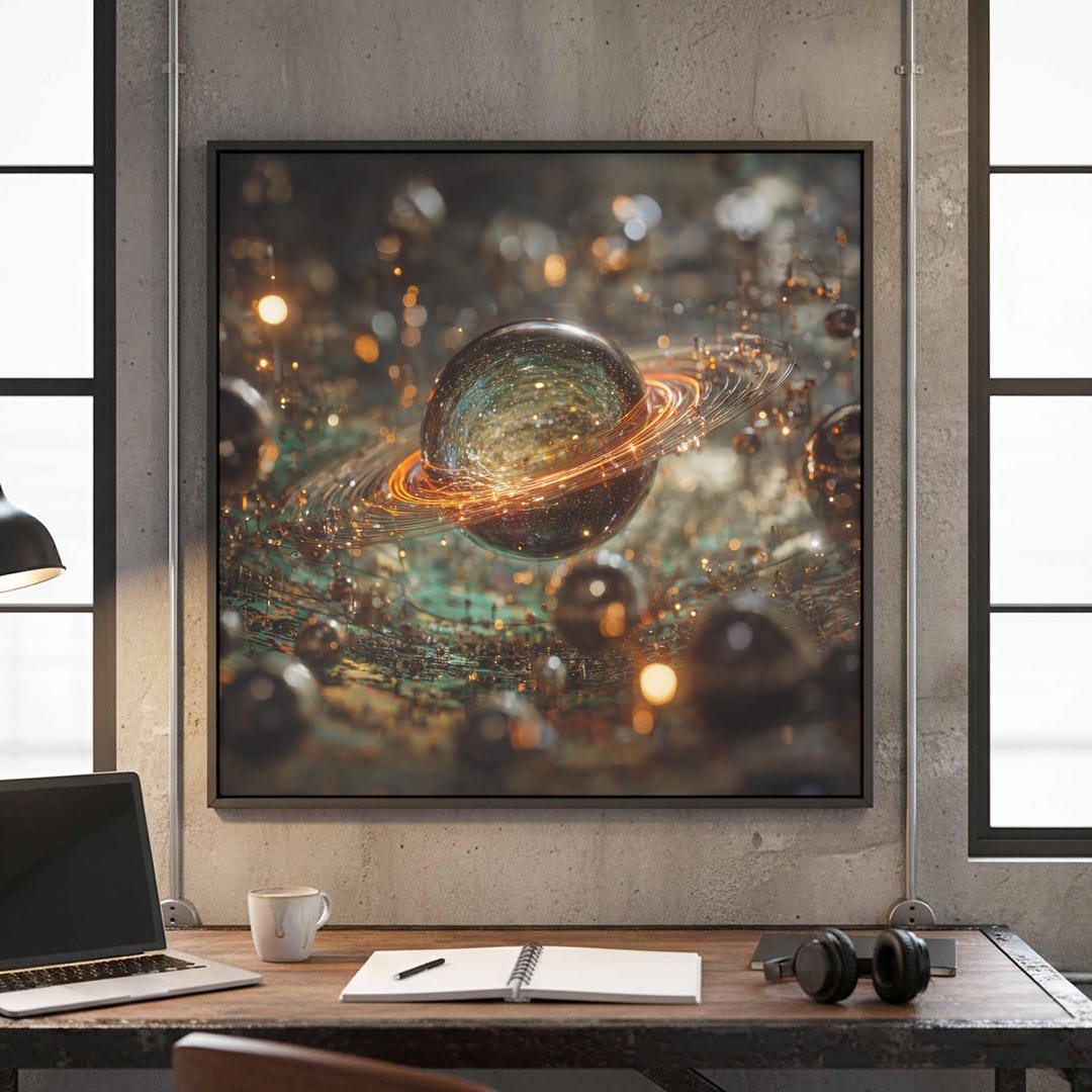 Abstract Saturn Planet Canvas Art - Glass Cosmic Space Print - Etsy
