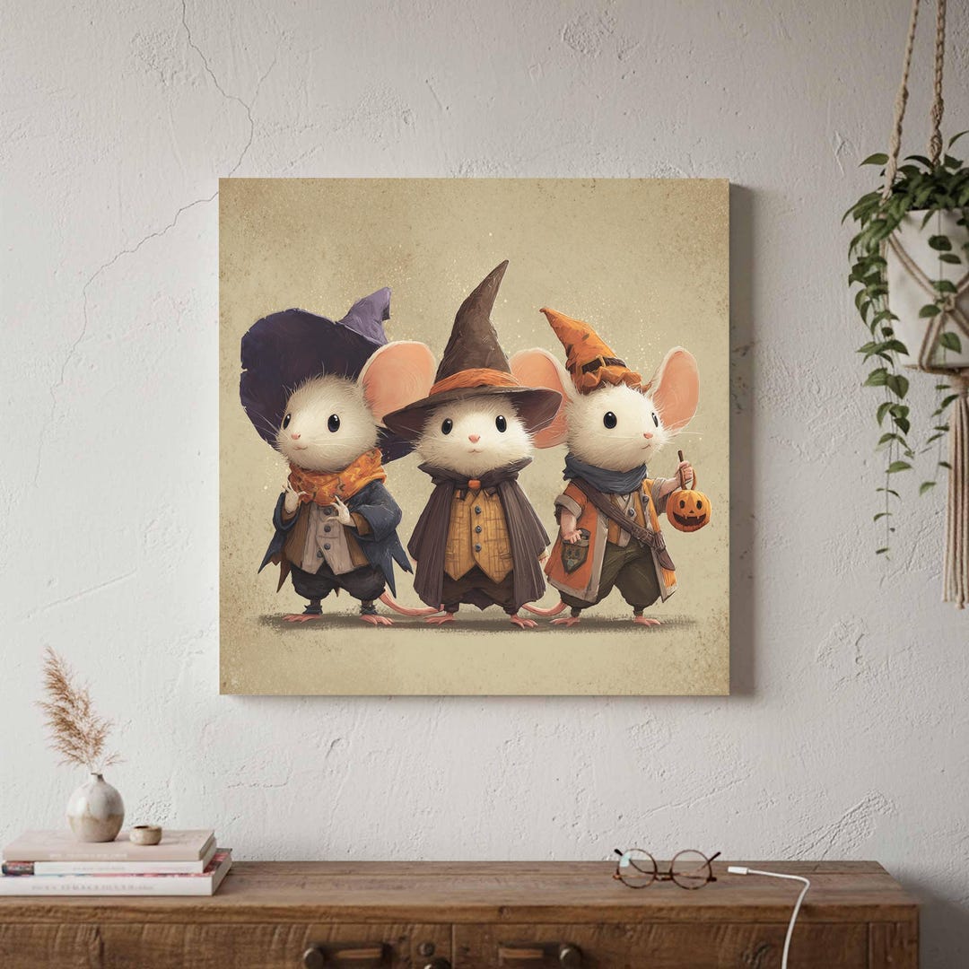 Halloween Mouse Wall Art - Cute Animal Print Poster Decor - Etsy