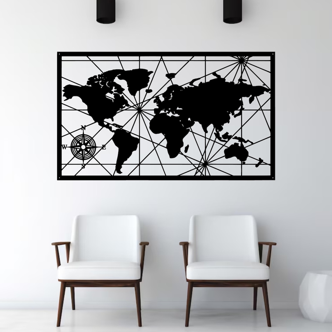 World Map Laser Cut File | Cnc Dxf Svg World Map Wall Art | Glowforge ...