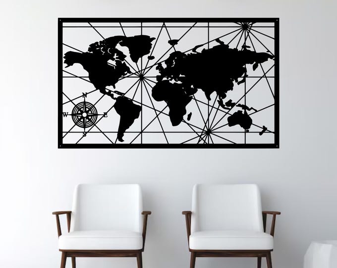 World Map CNC Router Laser Cut Digital Files for Laser Cutting Cnc ...