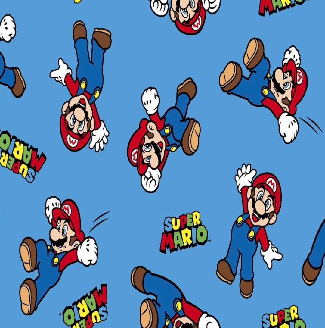 Super Mario Fabric 100% Cotton - Etsy