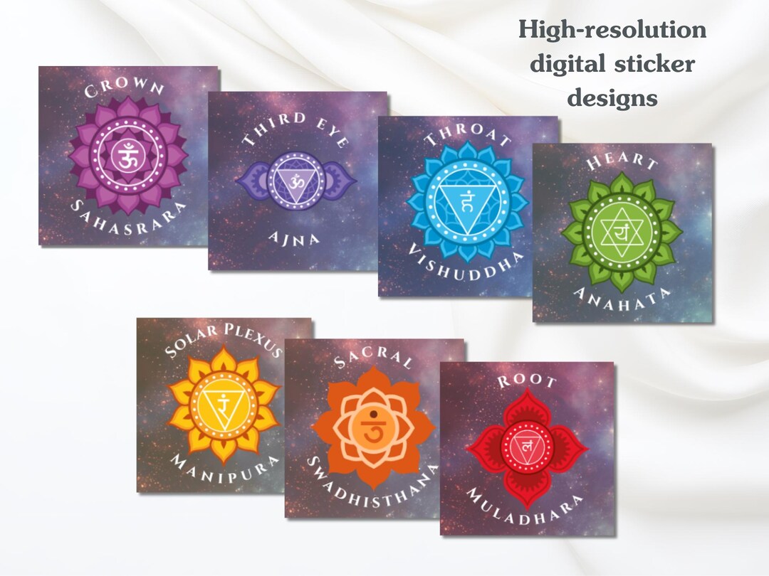 Printable Chakra Stickers | Meditation Design | Digital Download ...