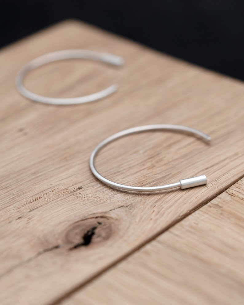 Medium Open Hoops in Silver for Everyday Wear | Etsy