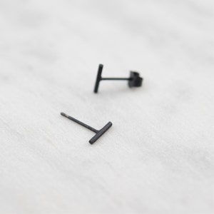 Tiny Line Stud Earrings in Silver - Etsy