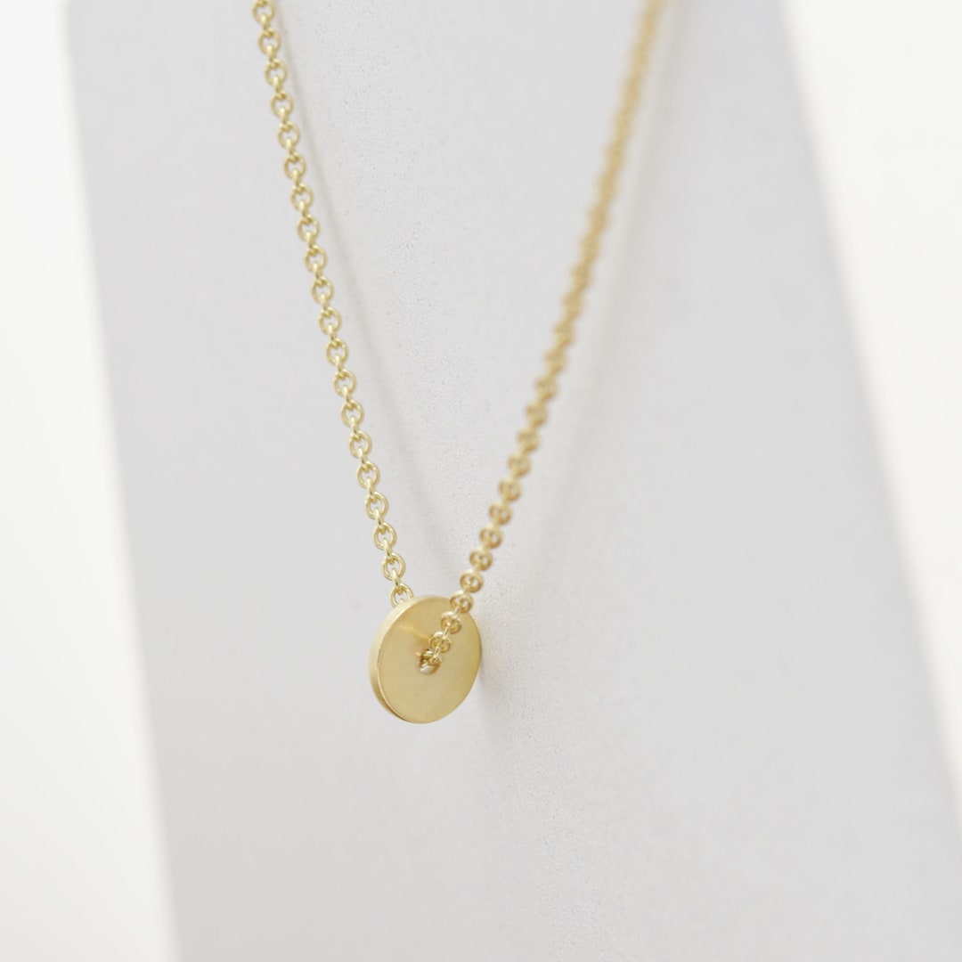Gold Plated Silver Small Round Everyday Necklace - Etsy
