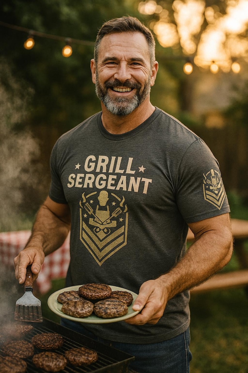 Funny BBQ Grill Sergeant T-shirt: Military Chevron Graphic Tee - Etsy