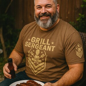 Funny BBQ Grill Sergeant T-shirt: Military Chevron Graphic Tee - Etsy