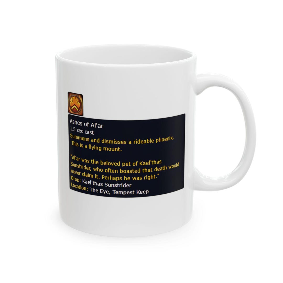 Ashes of Al'ar Mount Mug, World of Warcraft Inspired Legendary Phoenix ...