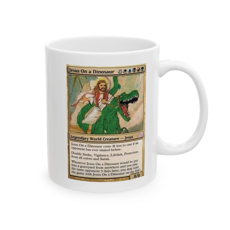Jesus Magic the Gathering Card Mug, MTG Style Holy Jesus Coffee Cup ...