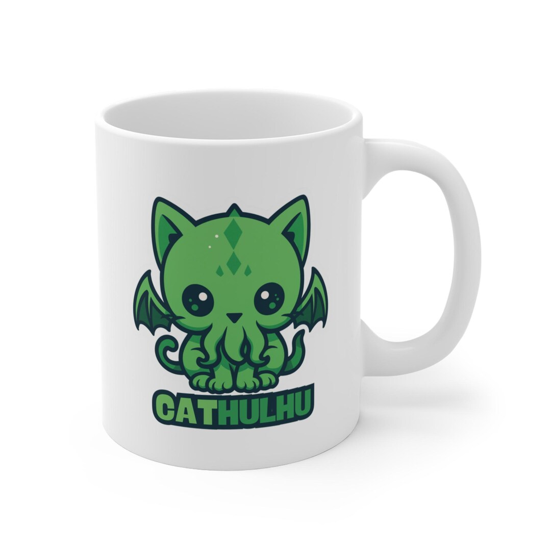 Dnd Cathulhu Mug, Cute Cthulhu Cat Coffee Cup, Funny Tabletop Gamer ...